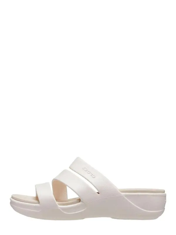 CROCS Boca Strappy Wedge Sandals - White