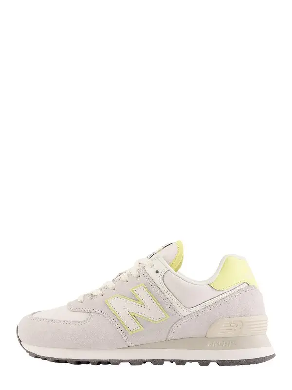 NEW BALANCE 574 Lace-up Sneakers - Cream/yellow