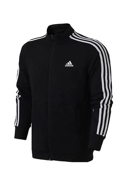 Adidas 3-stripes Knit Stand Collar Track Jacket - Black