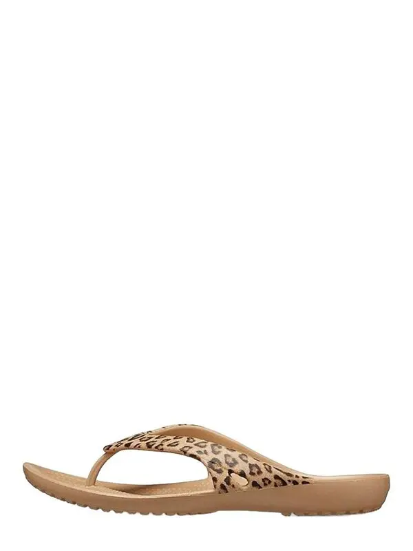 CROCS Kadee Ii Leopard Print Flip Flops - Brown