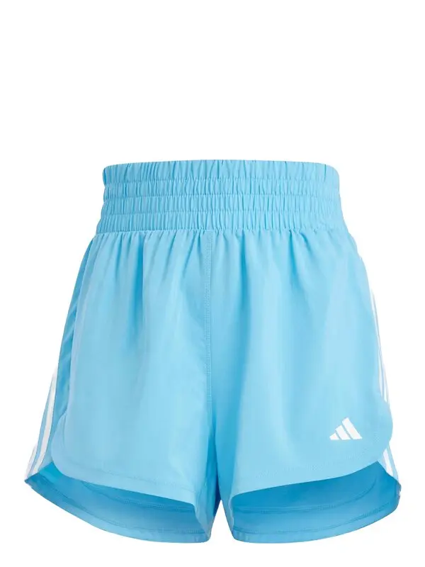 Adidas Pacer Training 3-stripes Woven High-rise Shorts - Semi Blue Burst/white