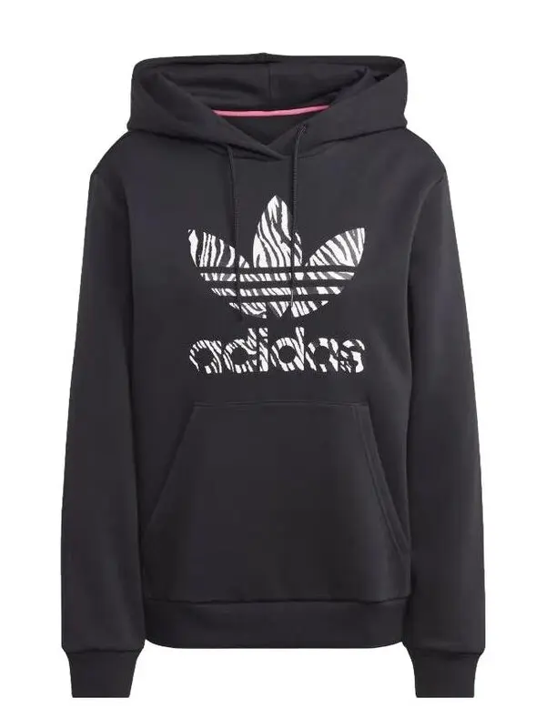 Adidas Zebra Animal Print Infill Hoodie - Black