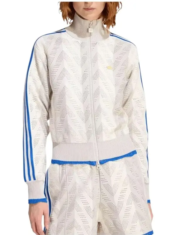 Adidas Originals Firebird Crochet Track Jacket - Off White/chalk Pearl