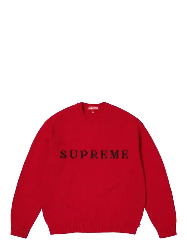Supreme Contrast Logo Pullover Sweater - Red