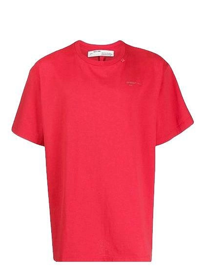 Off-White 2019-20fw Crew Neck Street Style Cotton Short Sleeves Logo - Red