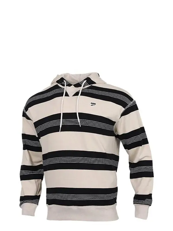 PUMA Downtown Striped Hoodie - Beige/black/white