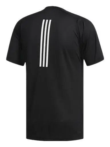 Adidas Sports Training 3-stripes Round Neck Short Sleeve Cloud White - Black