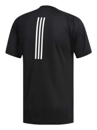 Adidas Sports Training 3-stripes Round Neck Short Sleeve Cloud White - Black