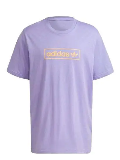 Adidas Originals Logo Printing Round Neck Short Sleeve Purple - Lavender