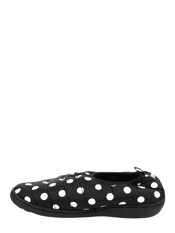 SUBU Packable Exclusive "cream Snow Dot" Slippers - Black/cream Snow Dot