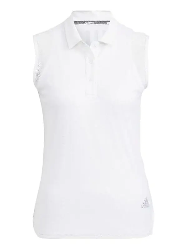 Adidas Heat.rdy Mesh Sleeveless Polo Shirt - White