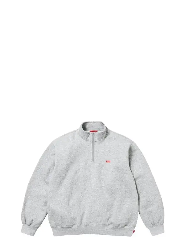 Supreme Small Box Half Zip Pullover - Heather Grey