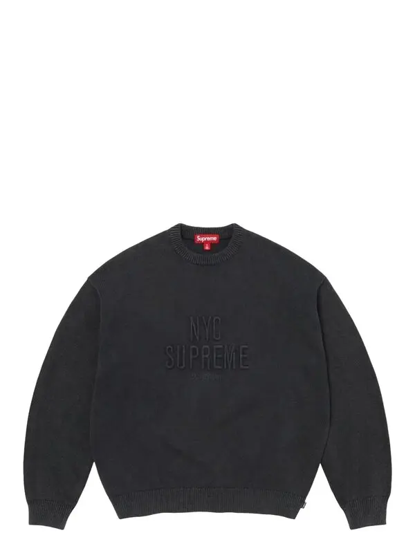 Supreme Overdyed Raised Sweater - Black