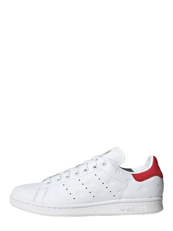 Adidas Stan Smith Allover Debossed Trefoils Low Top Sneakers - White