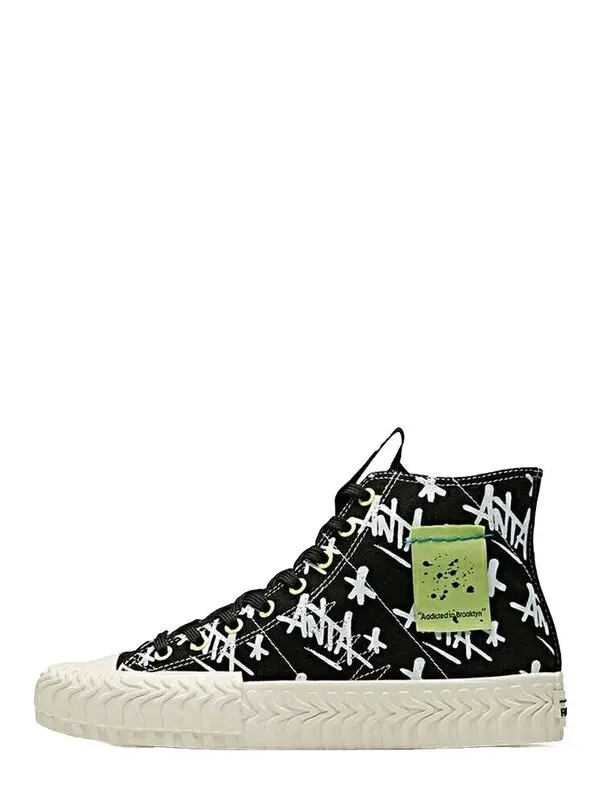 ANTA Stash X Canvas High Top Sneakers - Black/white/green