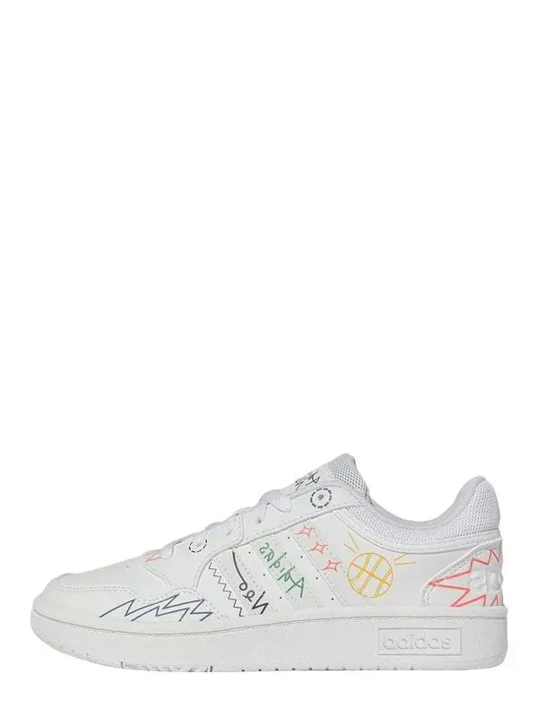 Adidas Hoops 3.0 Doodle Low Top Sneakers - White