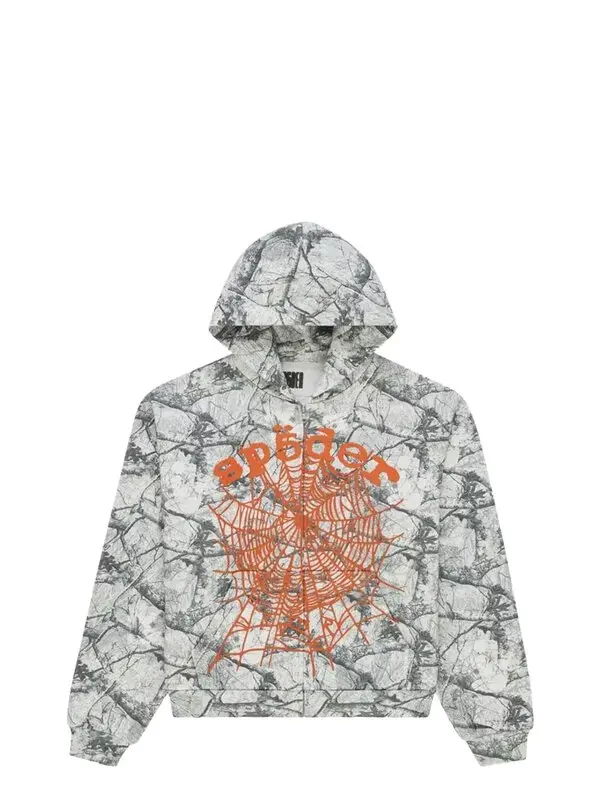 SP5DER Realtree Og Web V2 Zip Hoodie - White Camo