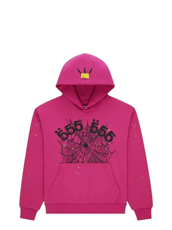 SP5DER Angel Number Hoodie - Pink
