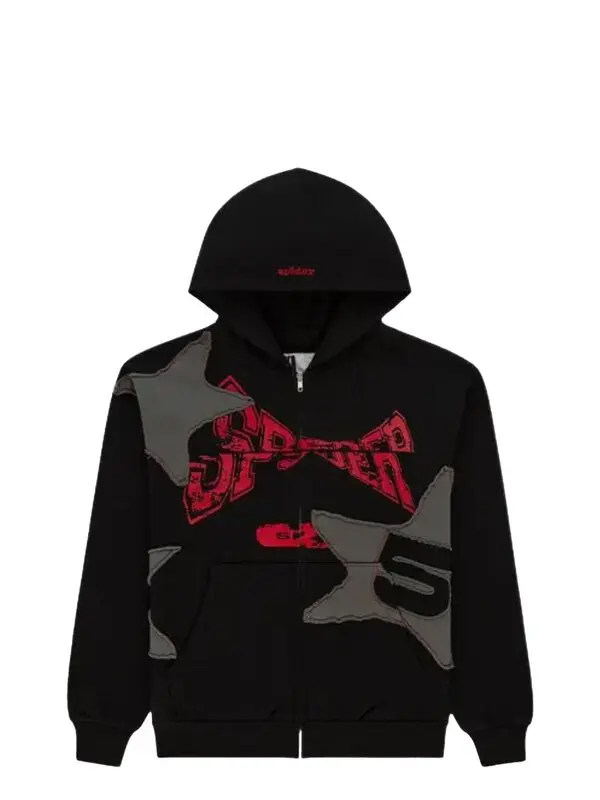 SP5DER Big Star Full Zip Hoodie - Black