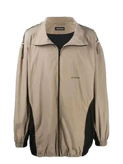 Balenciaga Oversized Zip-up Track Jacket - Neutrals
