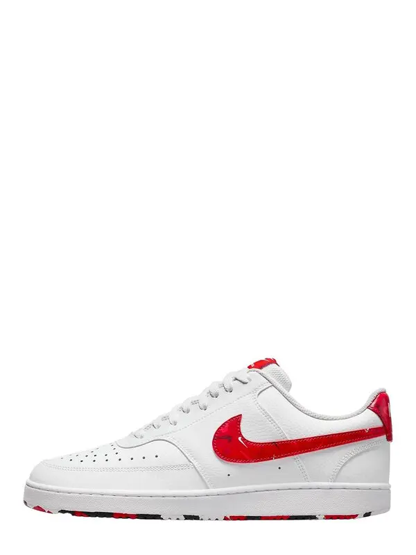Nike Court Vision Low Swoosh Print Sneakers - White/red