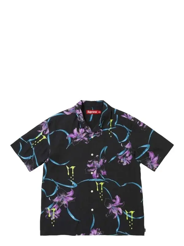 Supreme Ss26 Aoi Lilies S/s Shirt - Black