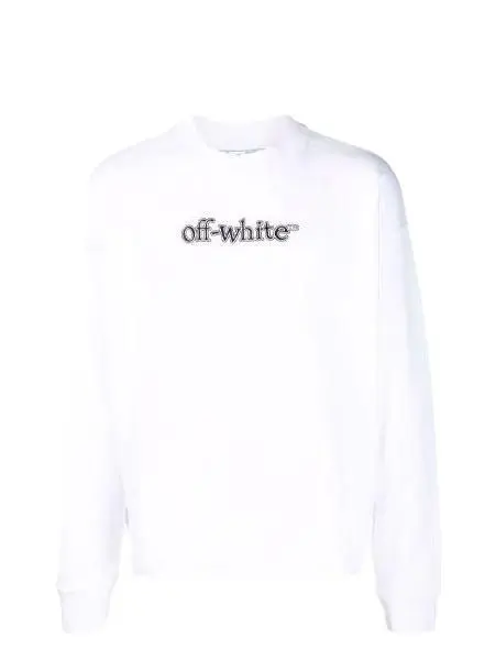 Off-White Logo Alphabet Print Round Neck Pullover - White