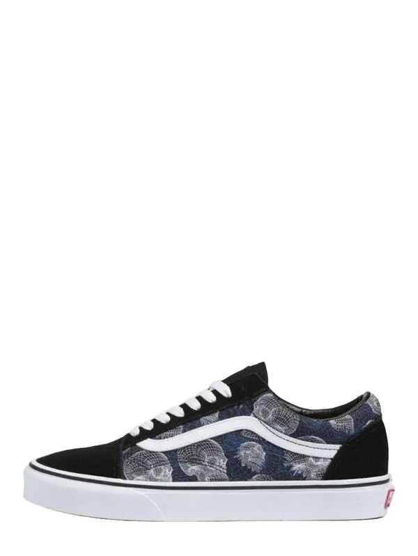 VANS Old Skool "wireframe Skulls" Low Top Sneakers - Blue/white