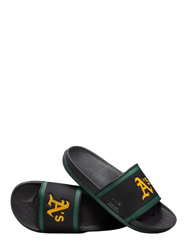 Nike Mlb X Offcourt Slide 'oakland Athletics - Black/pro Green/sundown
