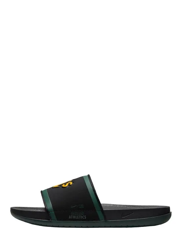 Nike Mlb X Offcourt Slide 'oakland Athletics - Black/pro Green/sundown
