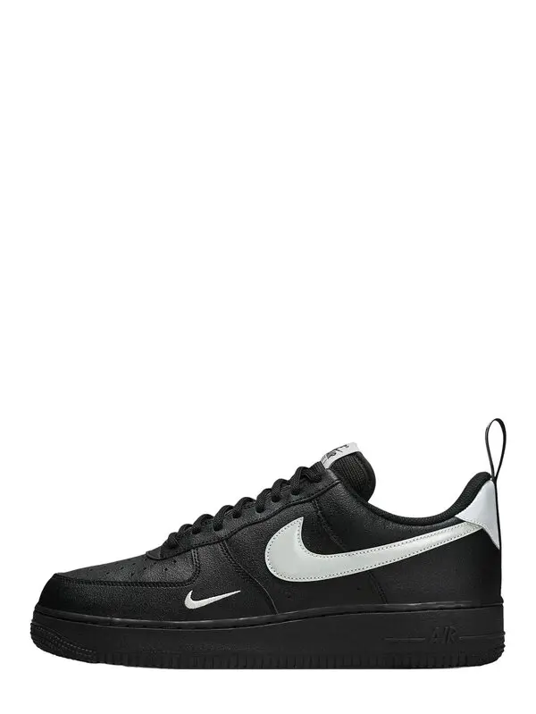 Nike Force 1 '07 Lv8 Ut "black Metallic Silver" Sneakers - Black/silver