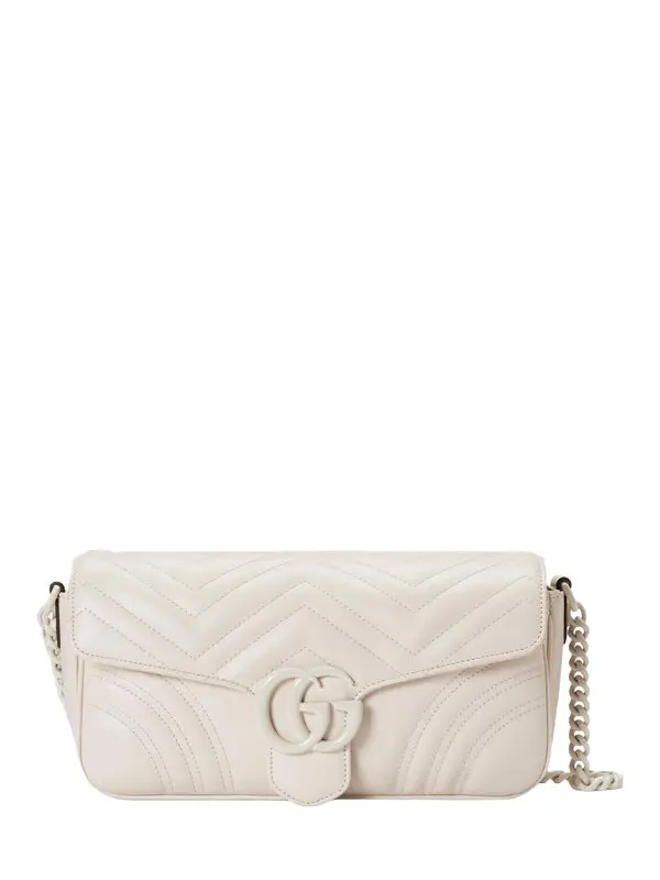Gucci Gg Marmont Matelasse Shoulder Bag - White