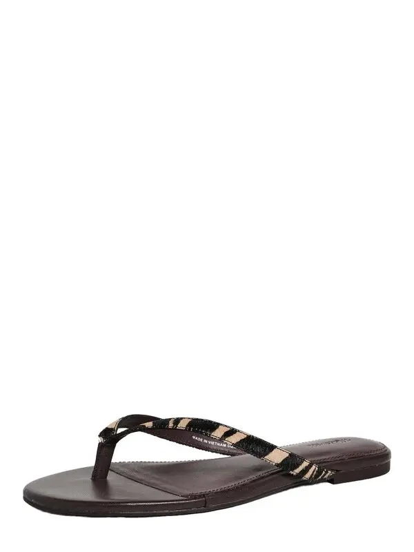 Madewell Iggy Thong Sandals With Dyed Zebra Print Haircalf - Espresso Bean Multi
