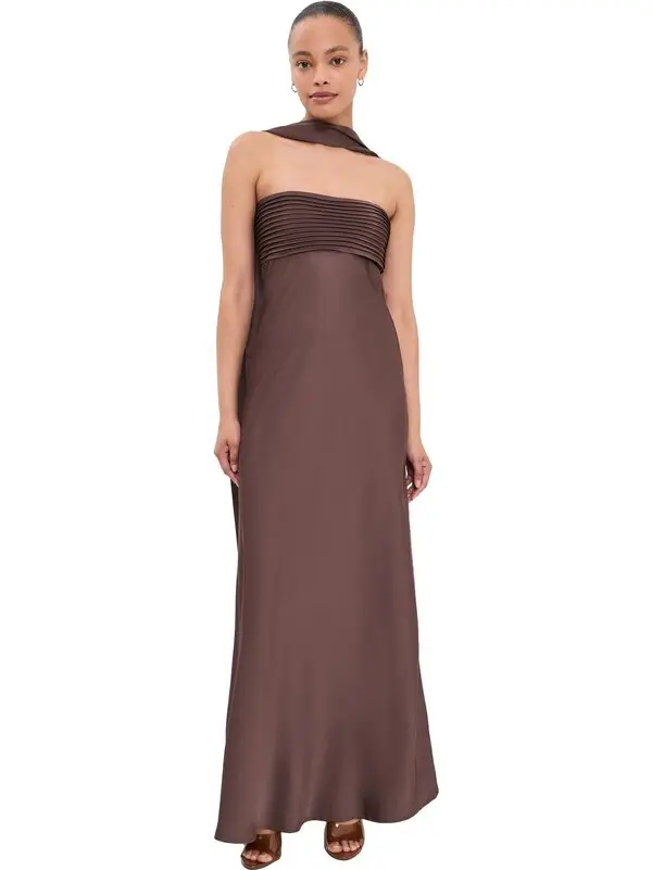 RUNAWAY THE LABEL Elsa Maxi Dress - Chocolate