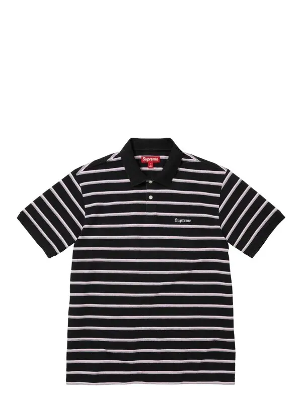 Supreme Ss26 Washed Stripe Polo - Black