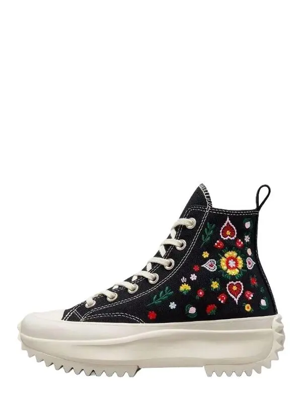 CONVERSE Run Star Hike Platform High Top With Floral Embroidery - Black