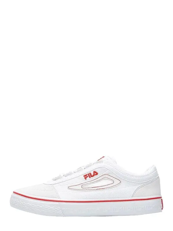 FILA Classic Boarder Skateboard Canvas Sneakers - White/red