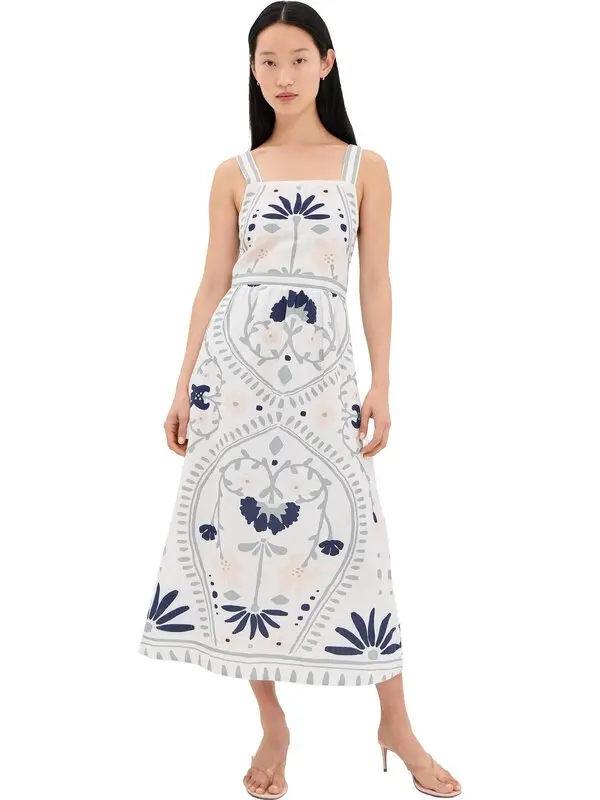 CLEOBELLA Carmen Midi Dress - Liliana Blue Surf Print