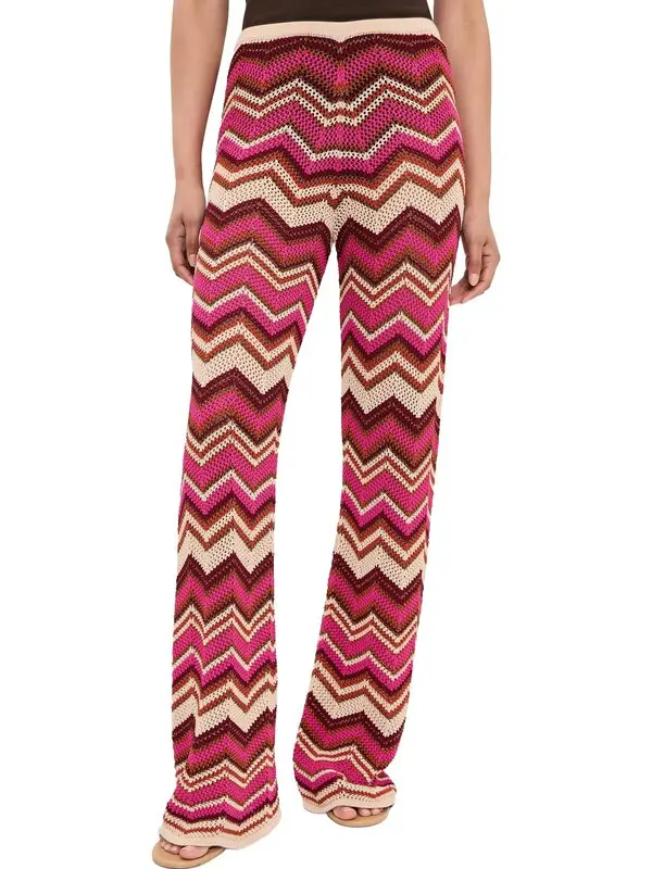 Devon Windsor Cierra Chevron Knit Pants - Berry