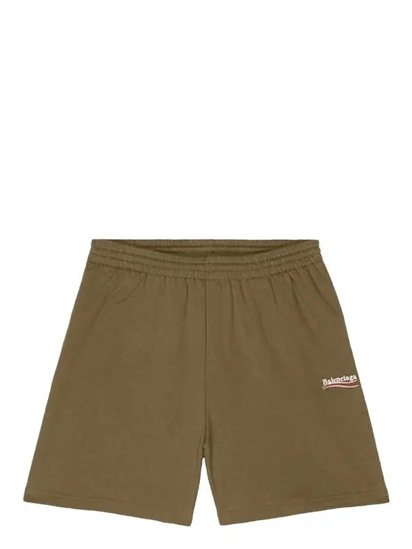 Balenciaga Political Campaign Sweat Shorts - Khaki