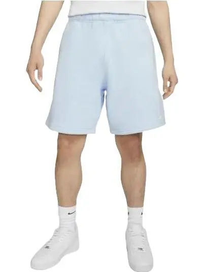 Nike Solo Swoosh Fleece Shorts - Light Blue/white