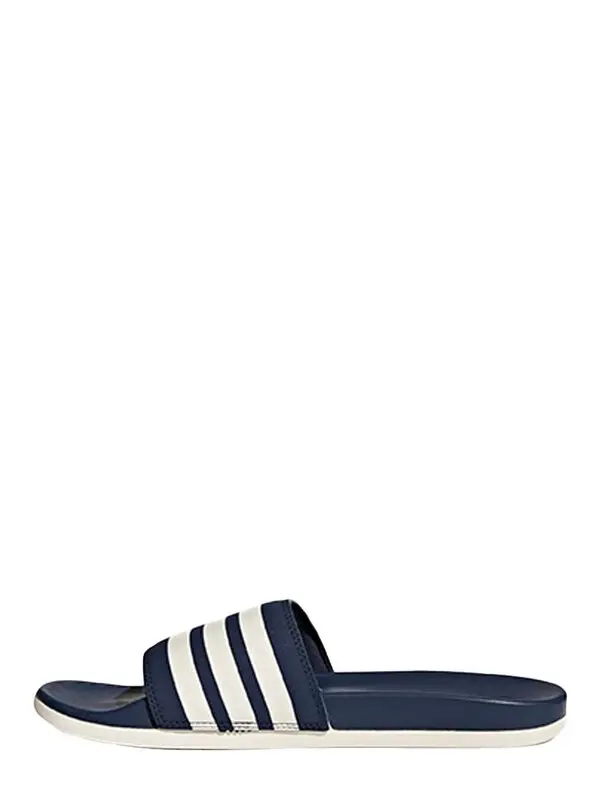 Adidas Adilette Cloudfoam Plus Stripe Slides - Navy Blue/white