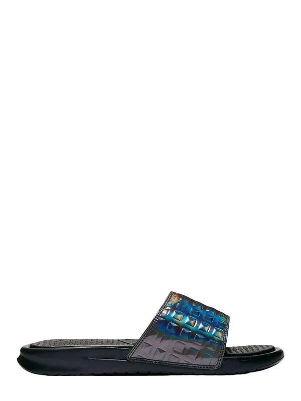 Nike Benassi Ultra Premium "just Do It" Slides - Black/silver
