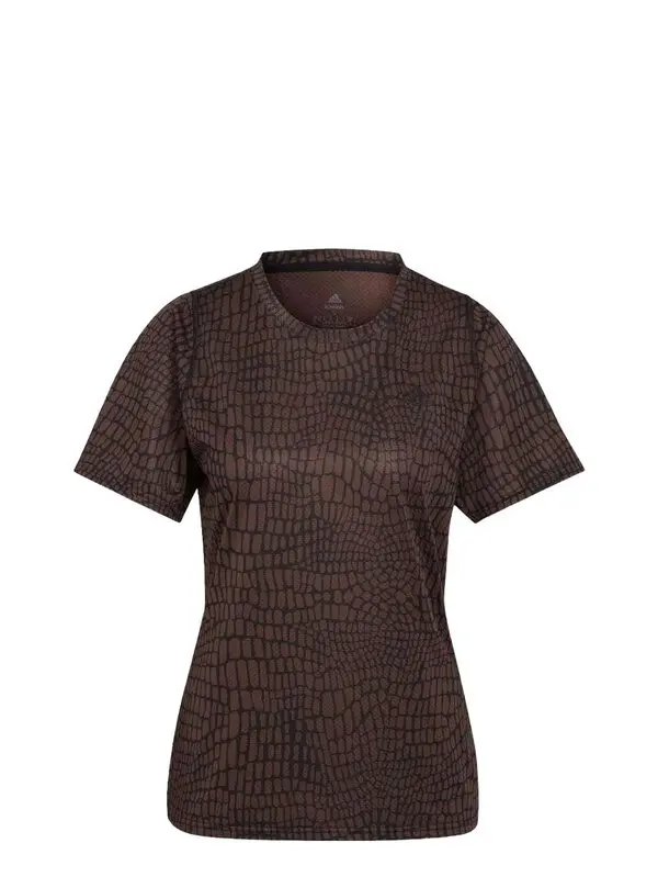 Adidas Run Icons Crocodile Print Running T-shirt - Black