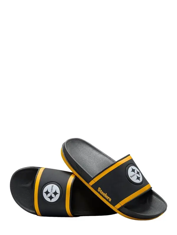 Nike Nfl X Offcourt Slide 'pittsburgh Steelers - Anthracite/university Gold/white