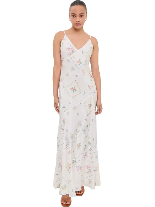 LoveShackFancy Castilla Silk Maxi Dress - Rainbow Sprinkles