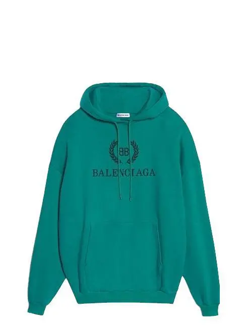 Balenciaga Logo Embroidered Hoodie - Tan