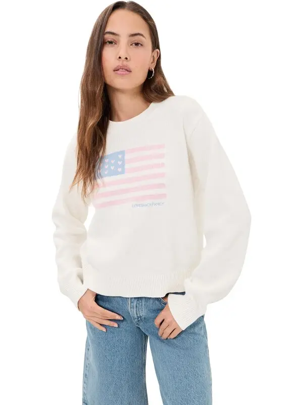 LoveShackFancy Intarsia Flag Pullover - Ivory Dreams