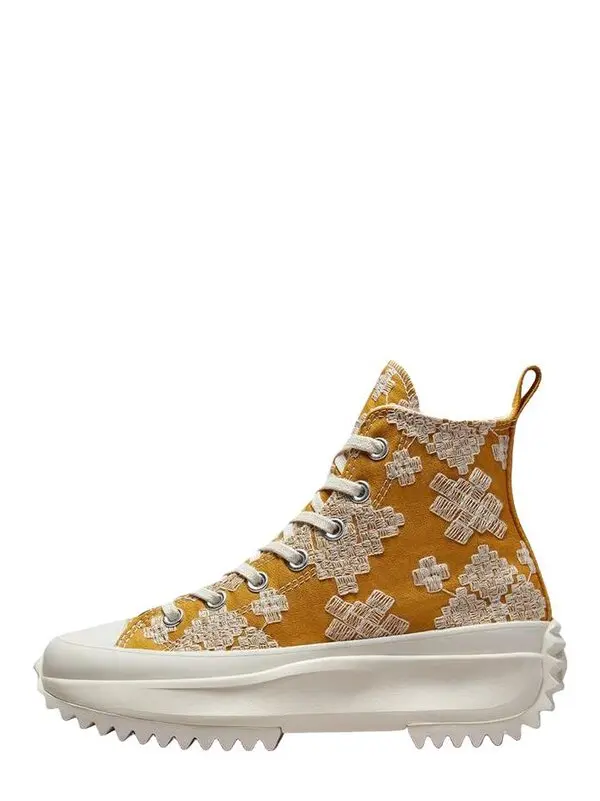 CONVERSE Run Star Hike Platform High Top Sneakers With Tonal Embroidery - Yellow/white
