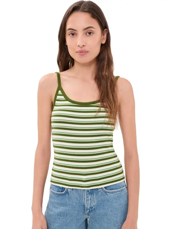 Joe's Jeans The Cami Striped Sleeveless Top - Fern/pesto Stripe